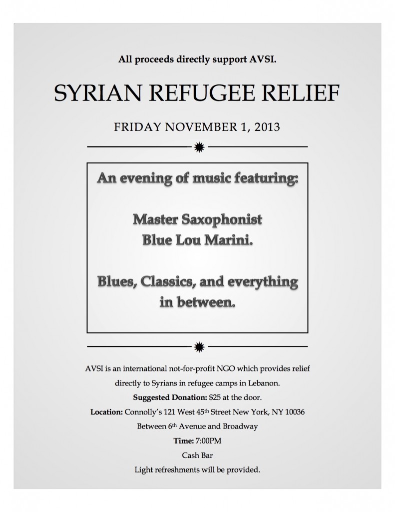 Benefit for Syrian Refugee Relief in NYC – Communio
